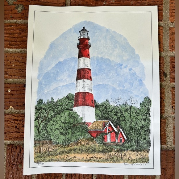 Art | Vintage Kevin Mcbride Assateague Lighthouse Numbered Print 11x14 ...